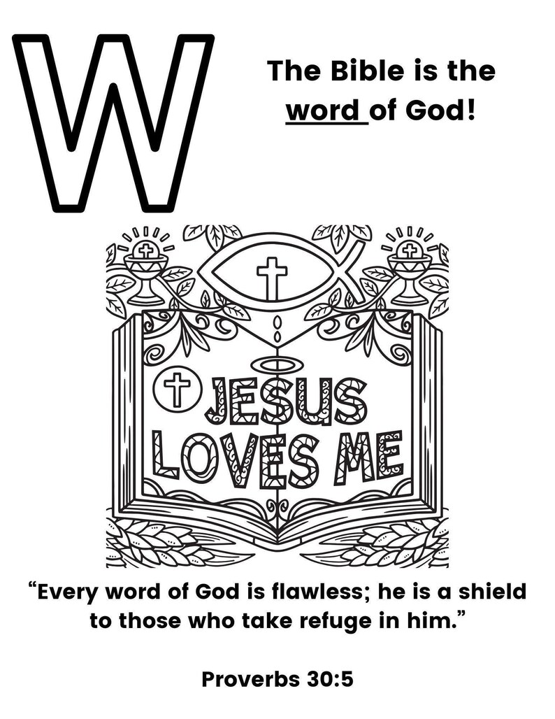 Bible Story Alphabet Coloring Sheet- “W”, PDF Printable Download, Old ...