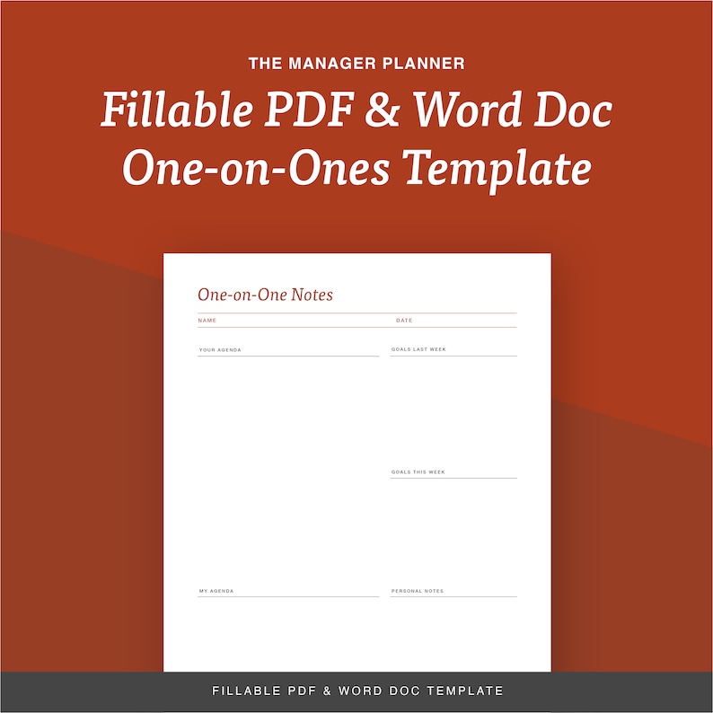 One-on-ones Template, 1:1 Template, Manager Template, Employee Planner ...