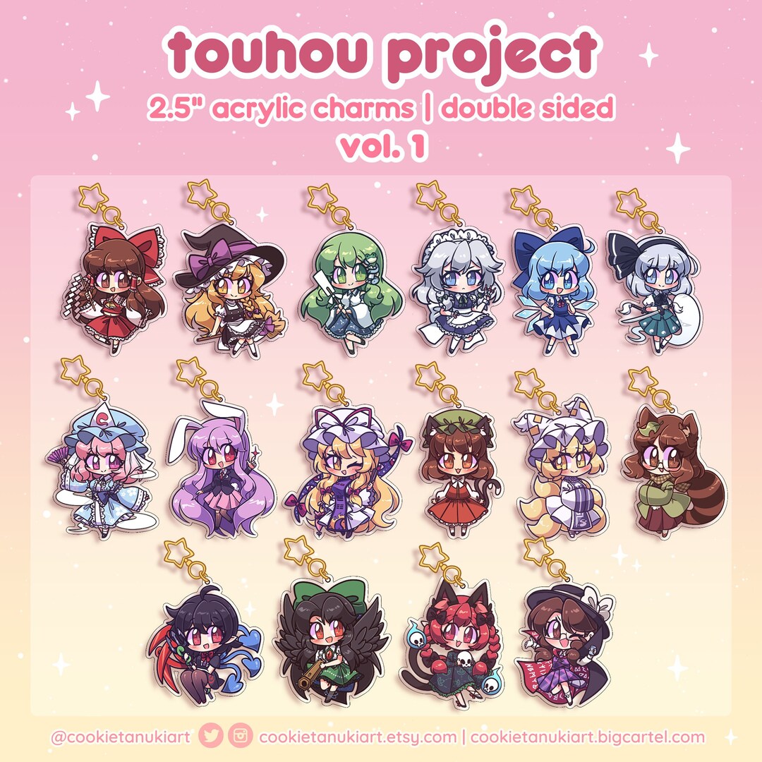 Touhou Project Character Charms Vol 1. Double Sided Acrylic Keychains ...