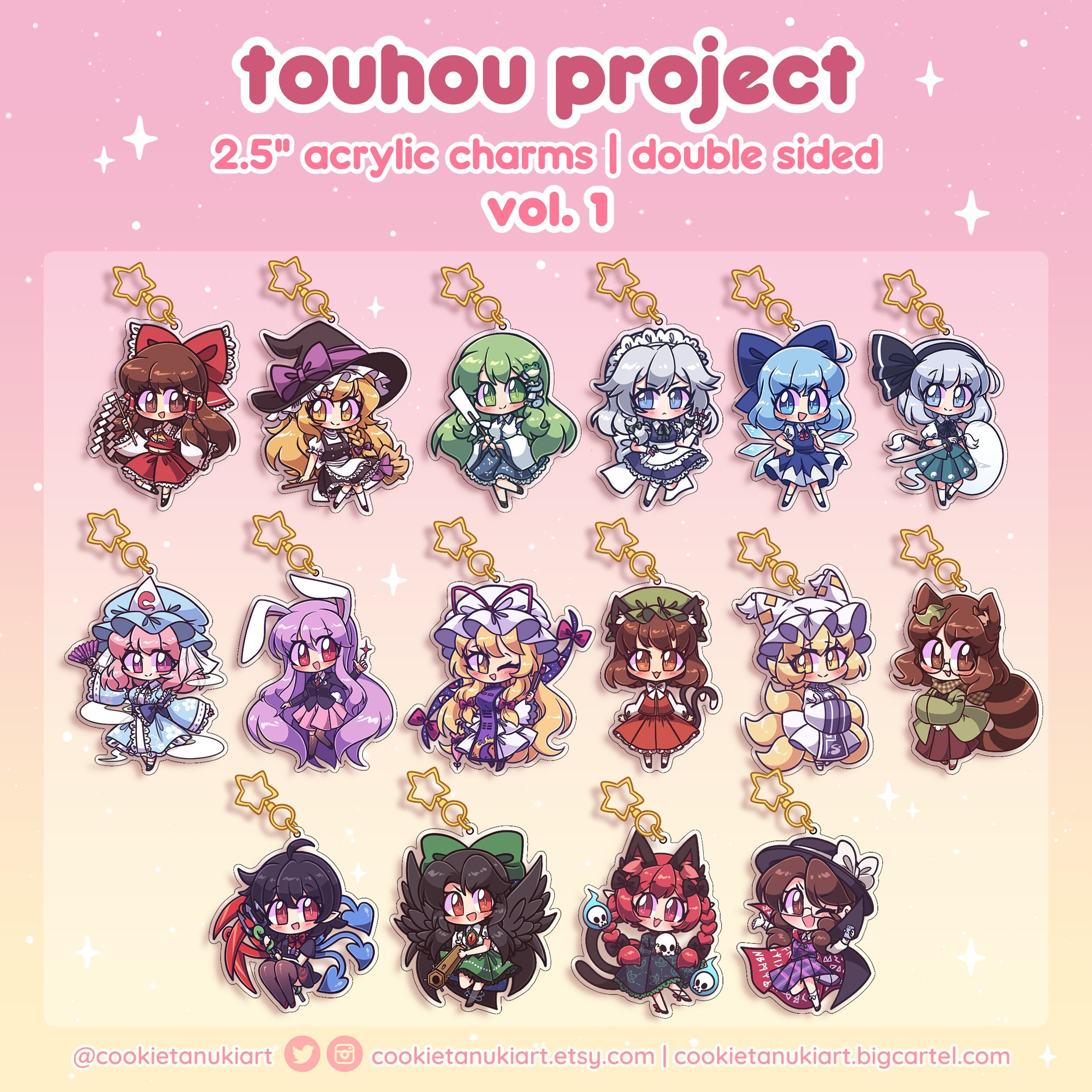 Touhou Project Character Charms Vol 1. Double Sided Acrylic Keychains ...