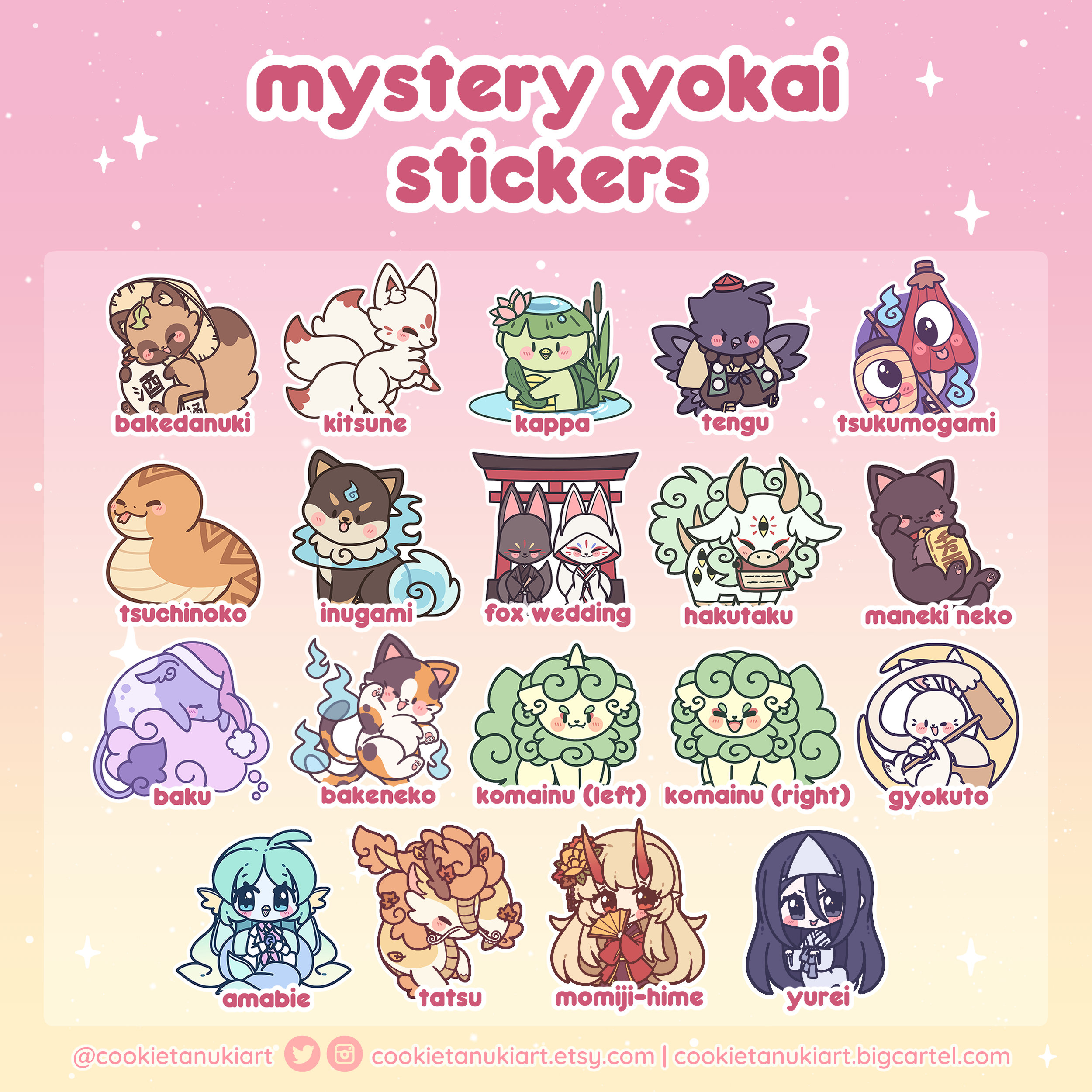 Mystery Yokai Sticker Pack Random Grab/blind Bag Stickers - Etsy