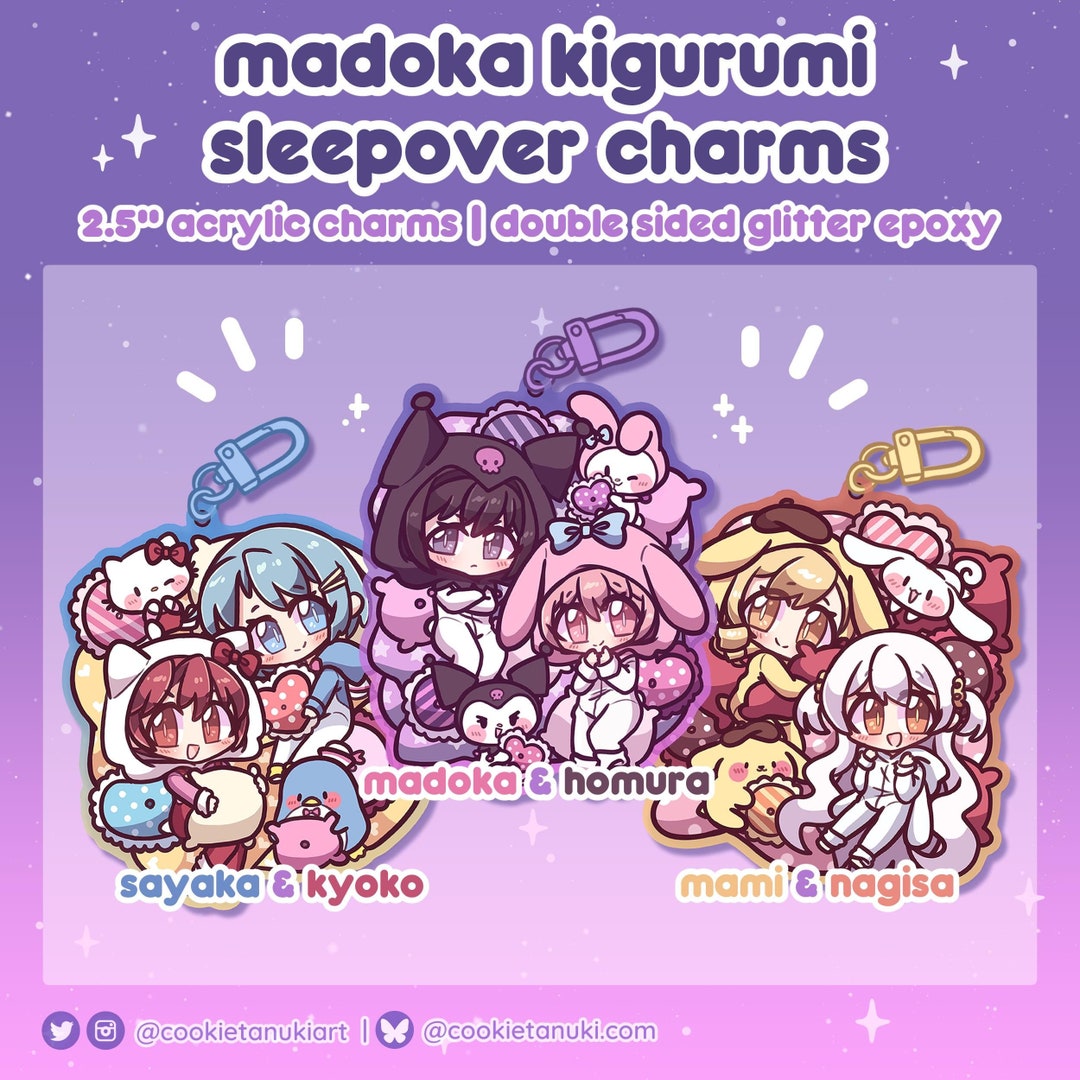 Madoka & Friends Kigurumi Sleepover Charms || Double Sided Acrylic ...
