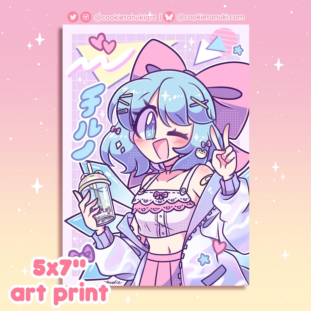 Touhou Project Kawaii Decora Cirno || 5x7" Small Print - Etsy Australia