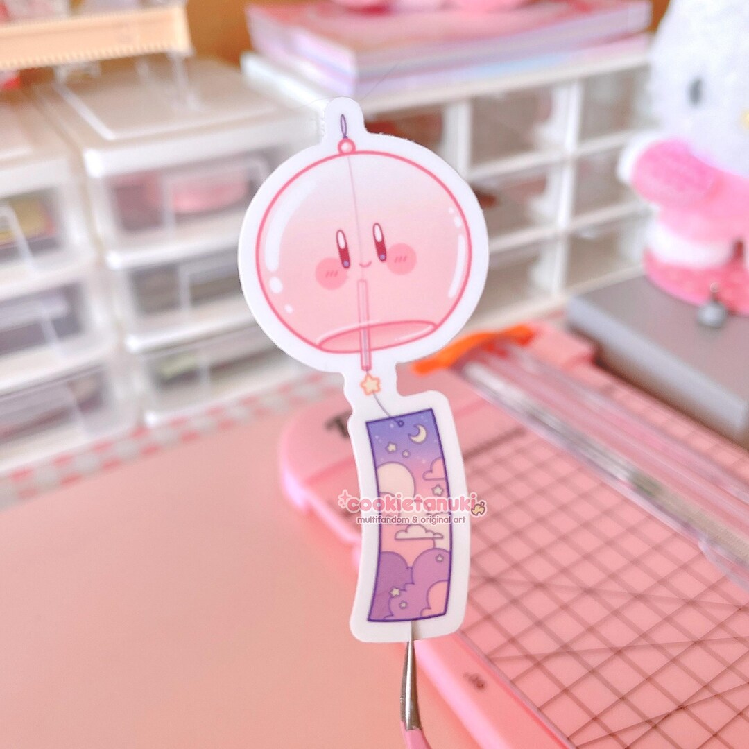 Kirby Furin Wind Chime Sticker || Waterproof Vinyl - Etsy