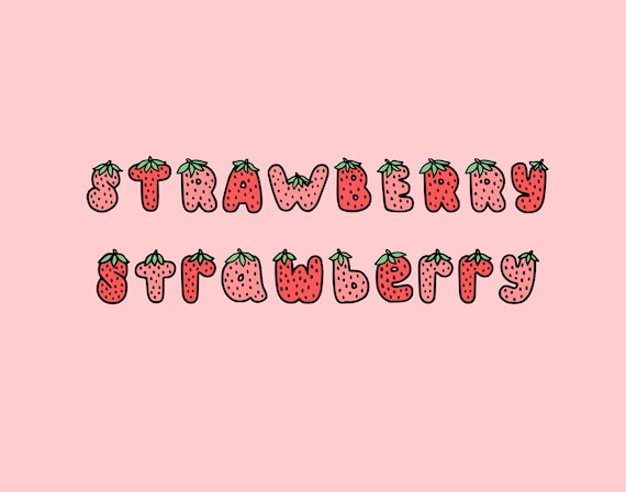 Strawberry Font for Cricut Procreate Crafting - Etsy