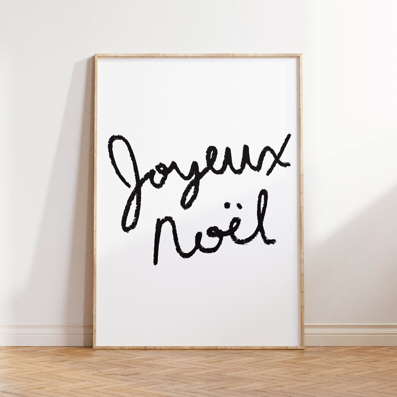 Joyeux Noel Handwriting Poster Digital Print - Etsy