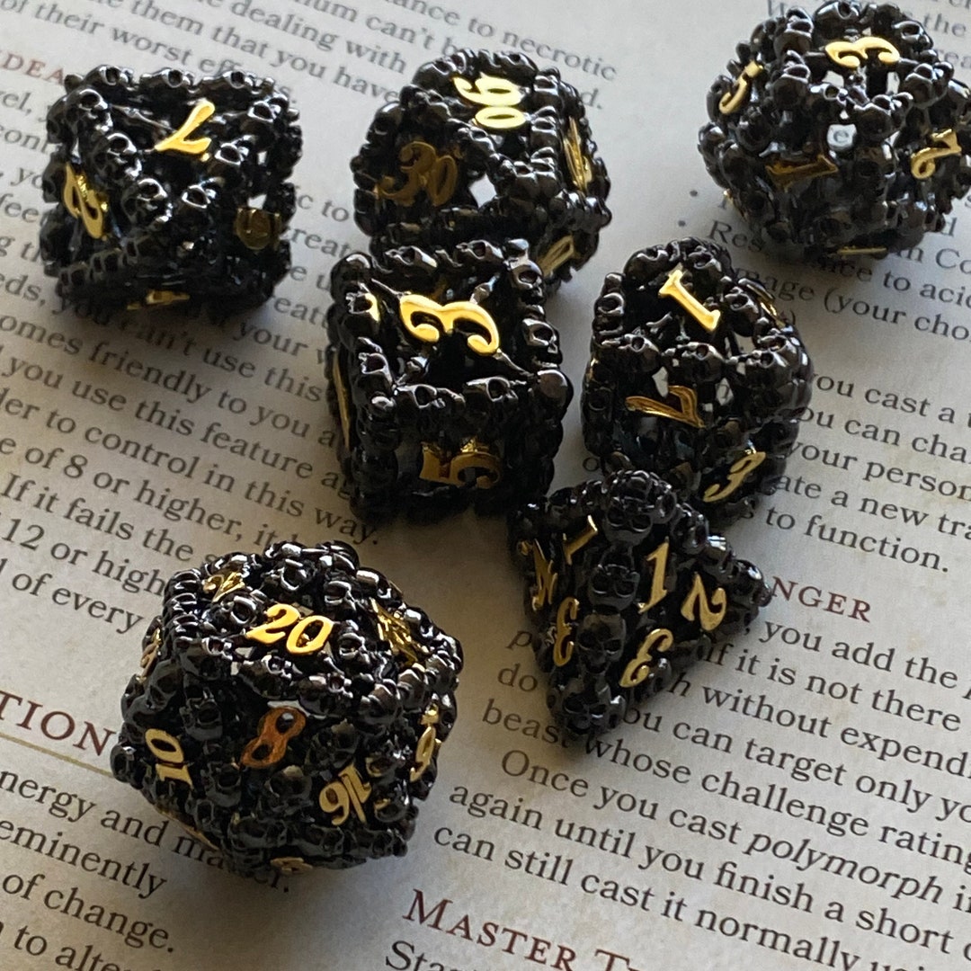 7PCS Hollow Metal Dnd Skull Dice Set - Etsy