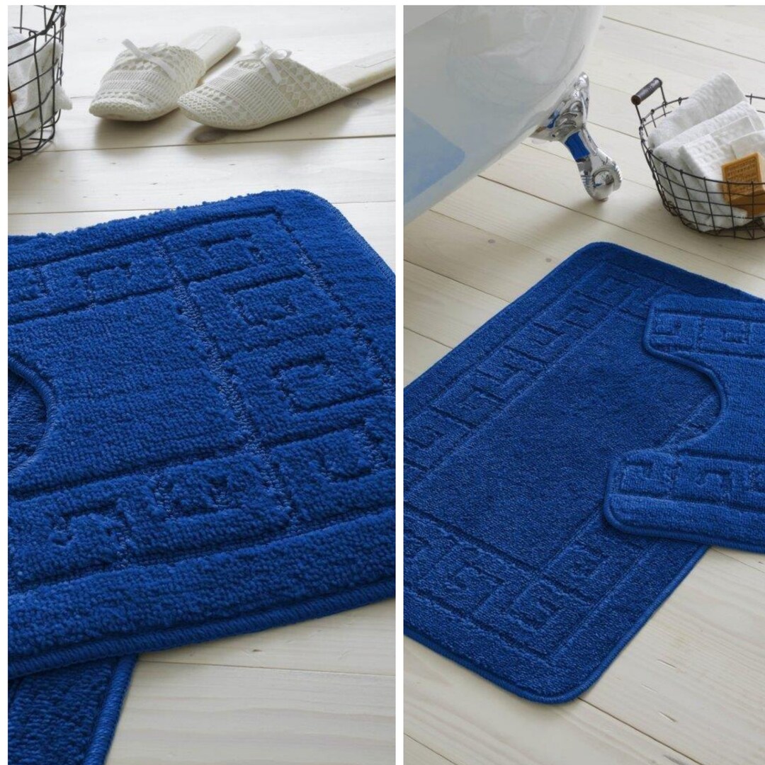Greek Key Bath Mat Set: Non-slip Polypropylene Bathroom Rugs - Etsy UK