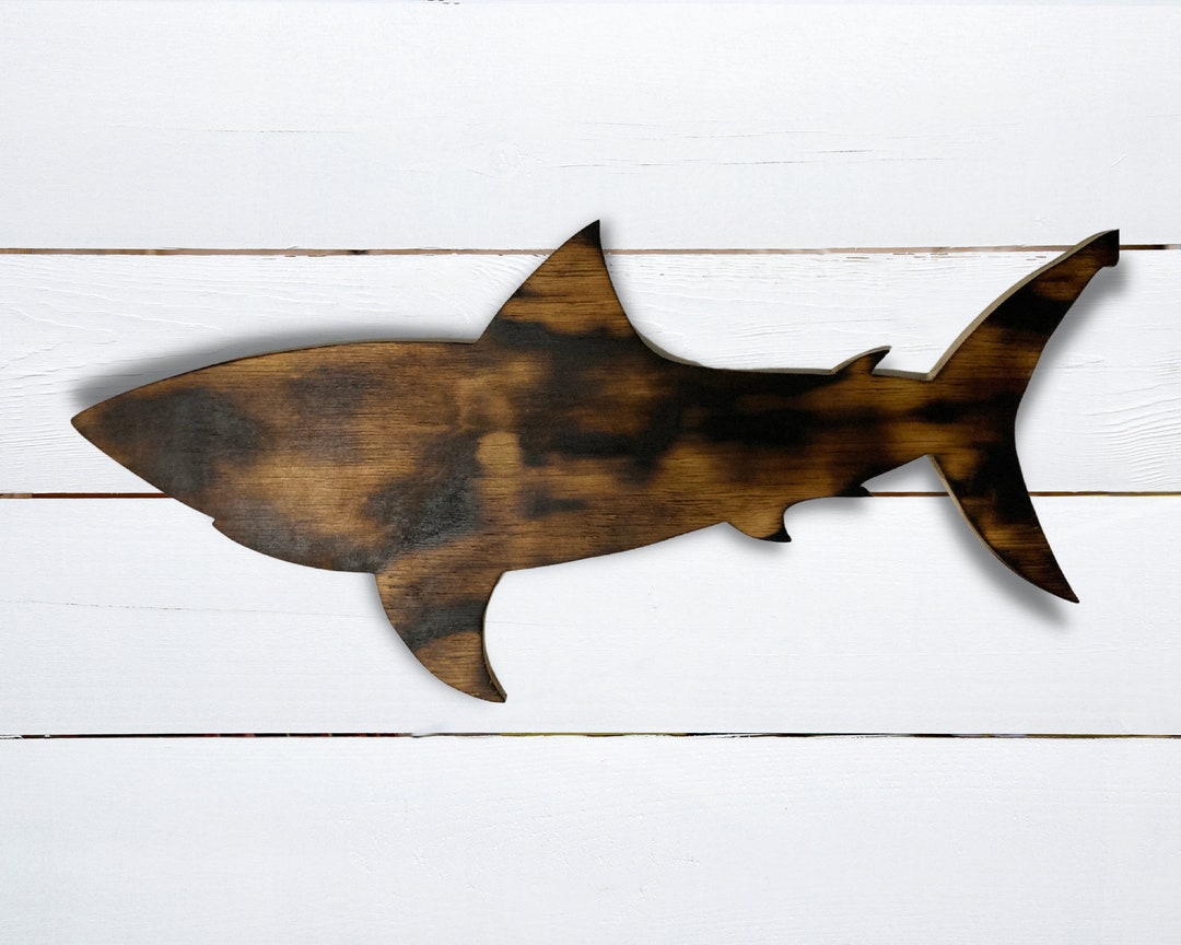 Shark Decor - Shark Wall Art - Ocean Wall Art - Wood Shark - Rustic ...