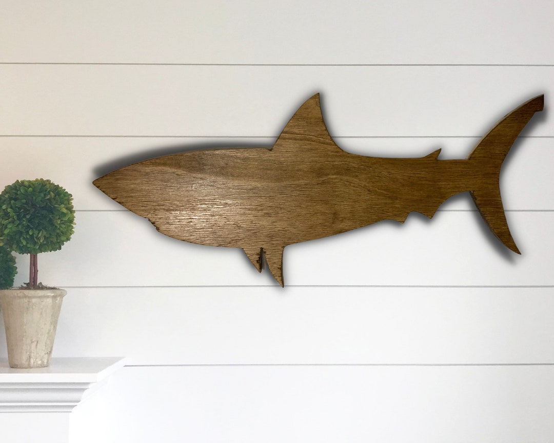 Shark Decor - Shark Wall Art - Ocean Wall Art - Wood Shark - Rustic ...