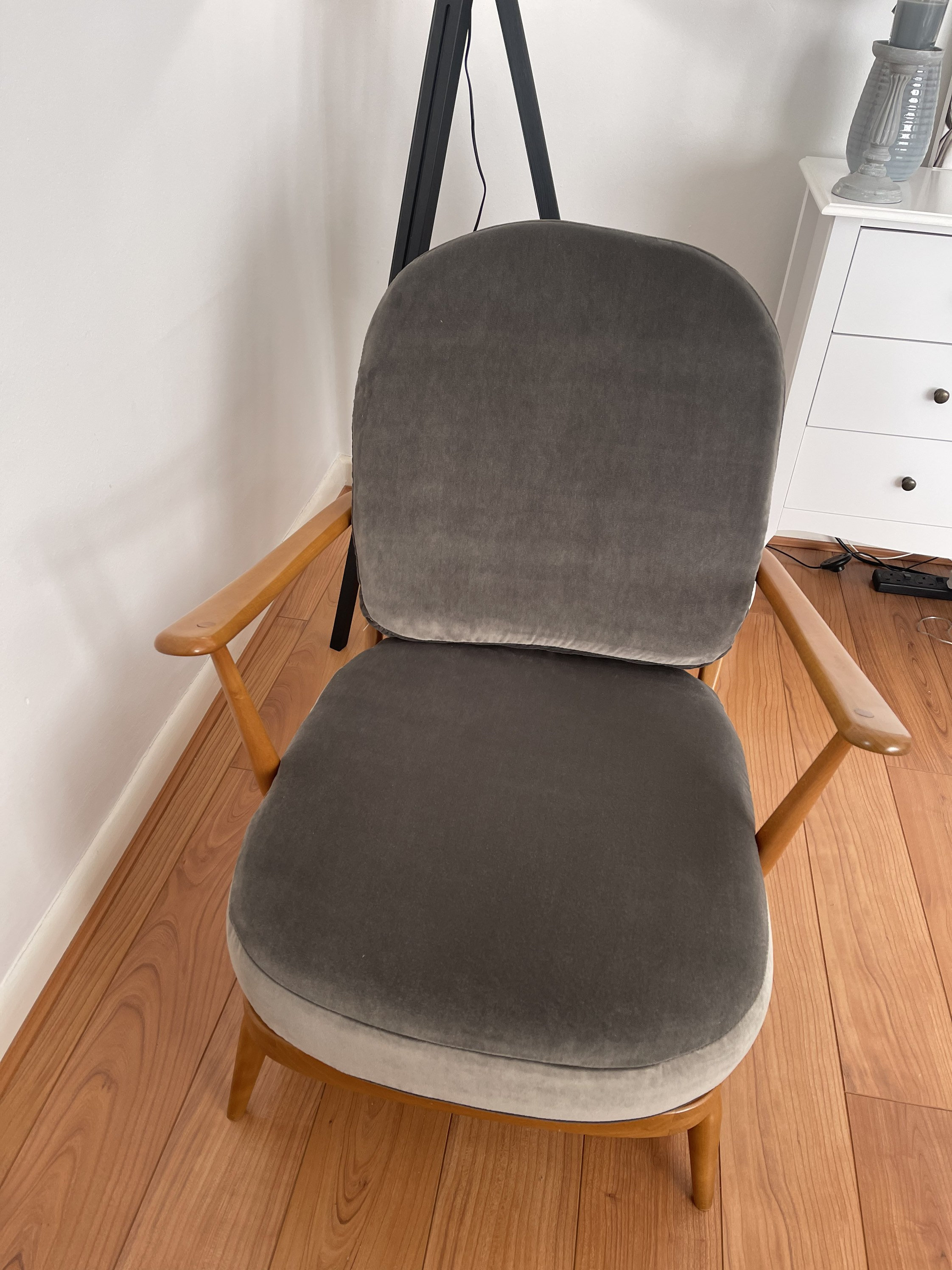 Ercol 203 Chair Cushions & Covers Only in Linwood Omega Zinc Velvet - Etsy