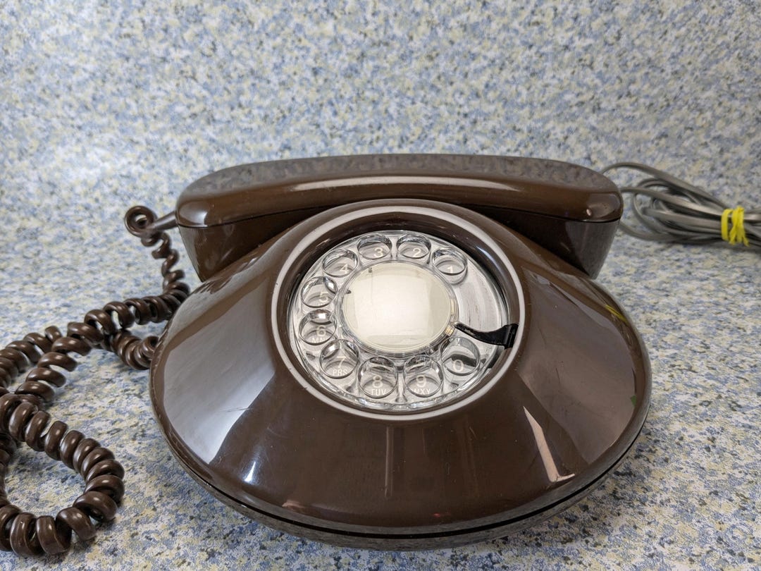 Working Brown Rotary Dial Northern Telecom Dawn pancake Phone Low Price ...