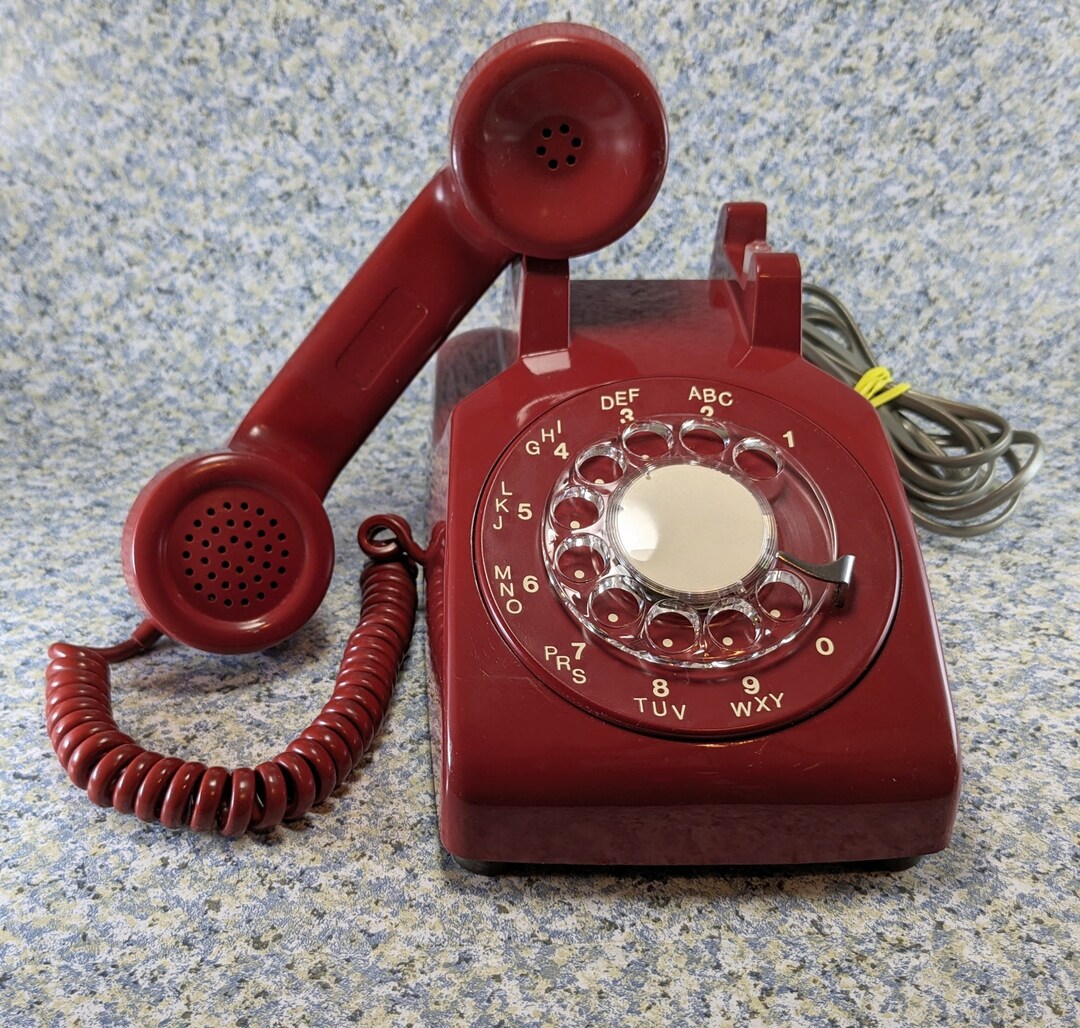 Working Red Rotary Dial Telephone Vintage 500 Model Northern Electric ...