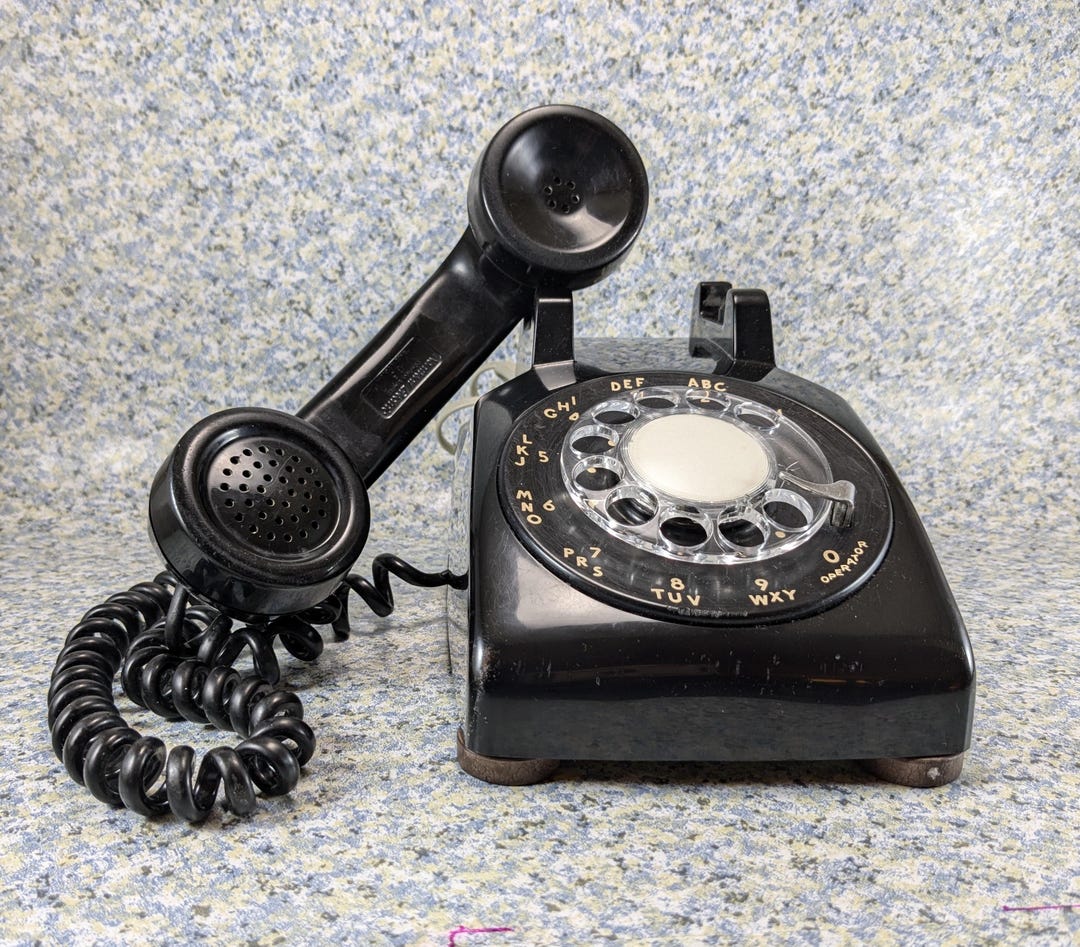 Working Black Rotary Dial Landline Desk Telephone - Vintage 500 Model ...