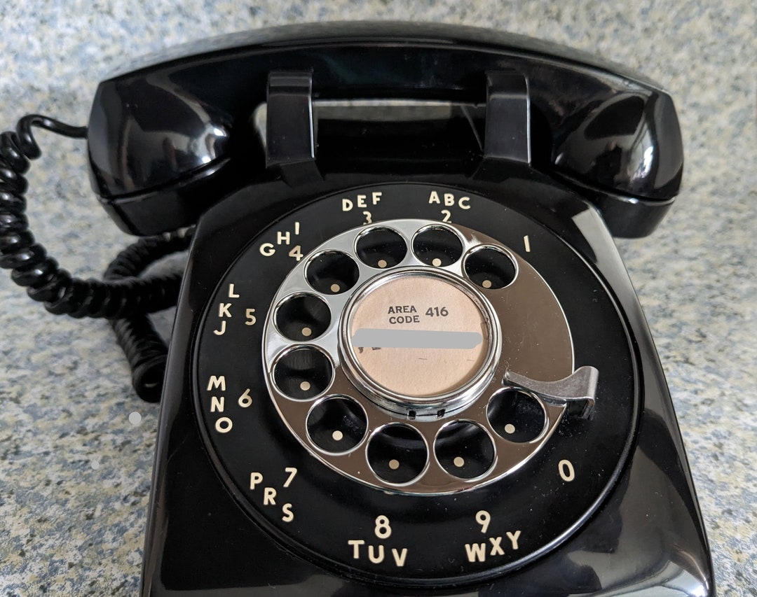 Working Rotary Chrome Dial Landline Telephone With Metal Fingerwheel ...