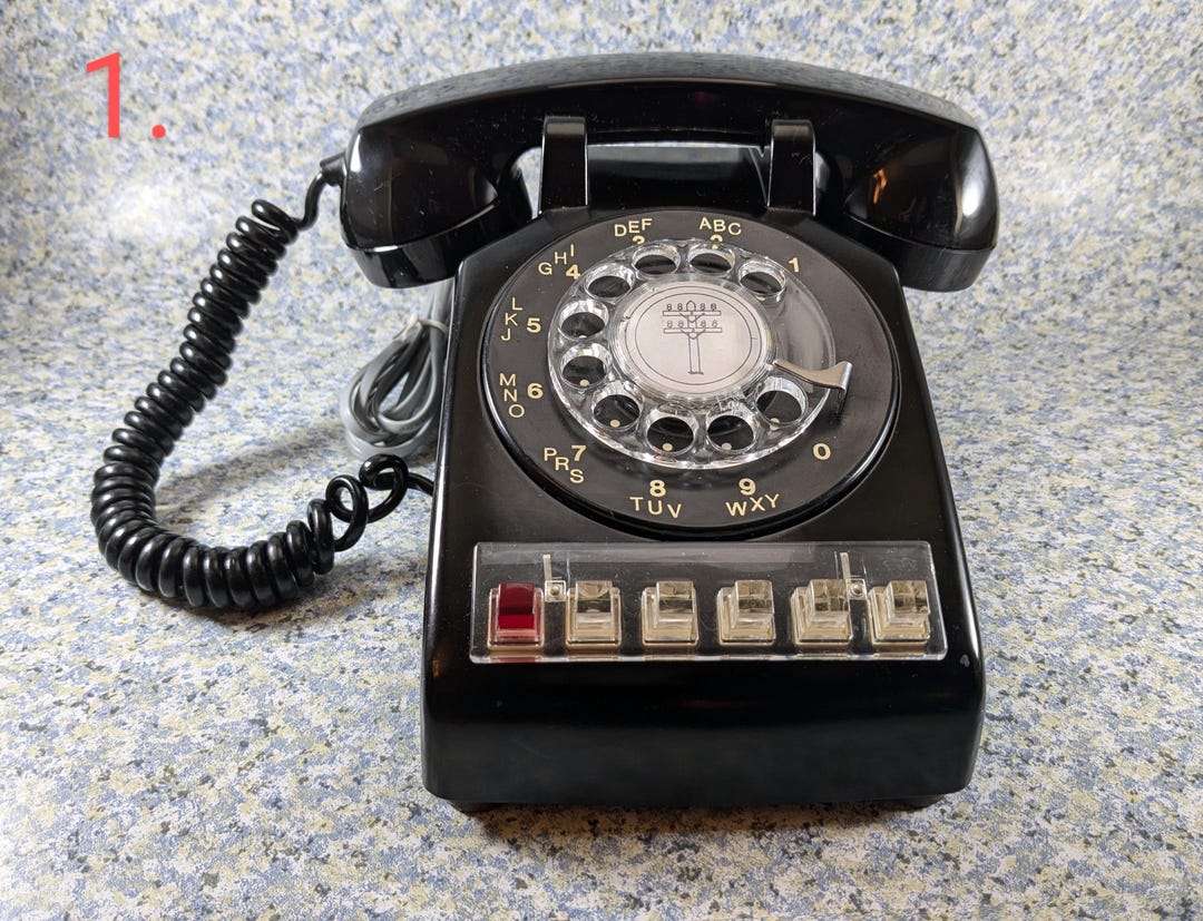 Working 6-button Black Rotary Dial Business Telephones Adapted for ...