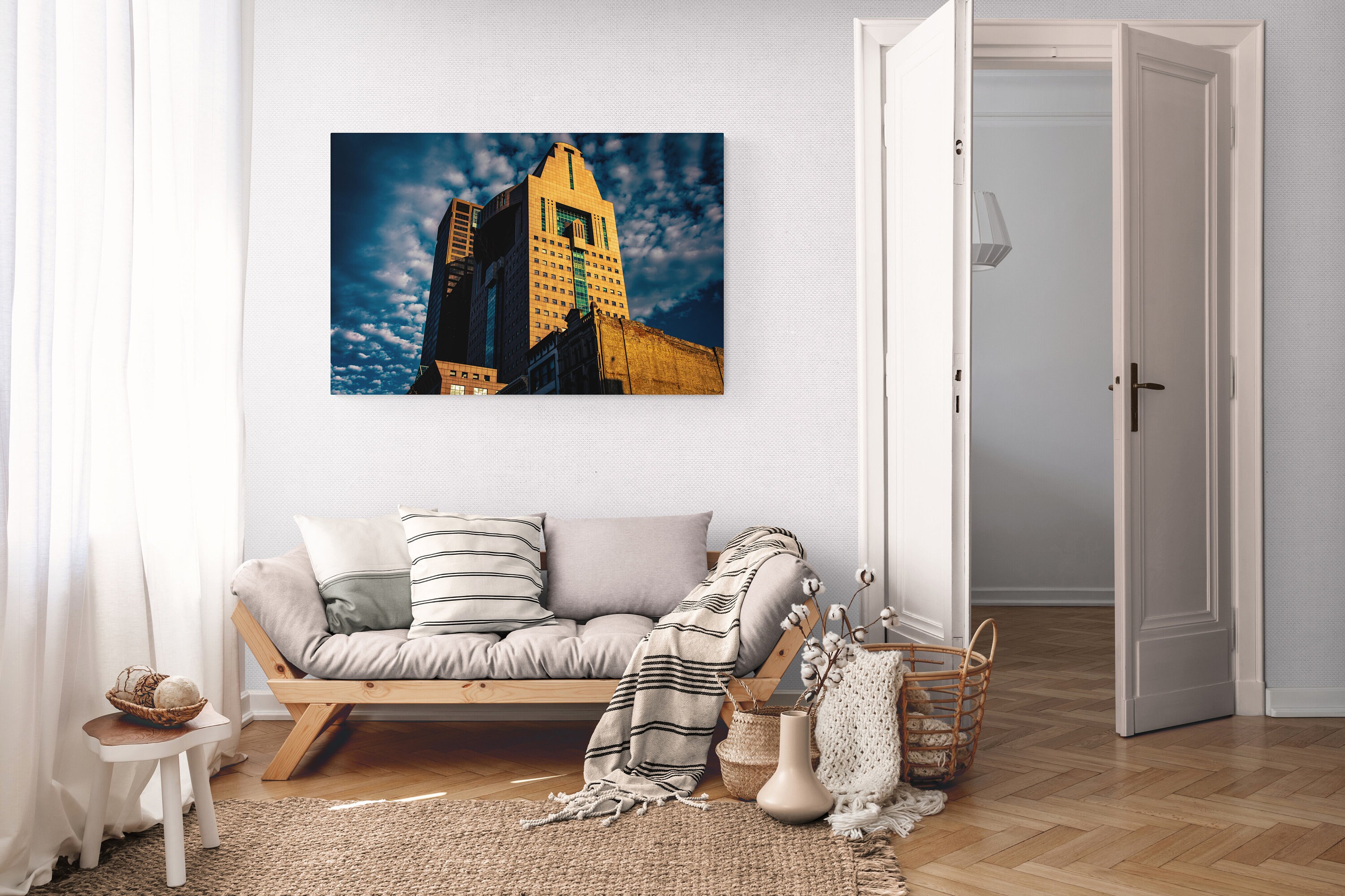 Looking up at the Humana Tower From Main Street Louisville on Canvas ...