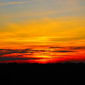 Yellow & Red Sunset Photo on Canvas Modern Wall Art Canvas - Etsy