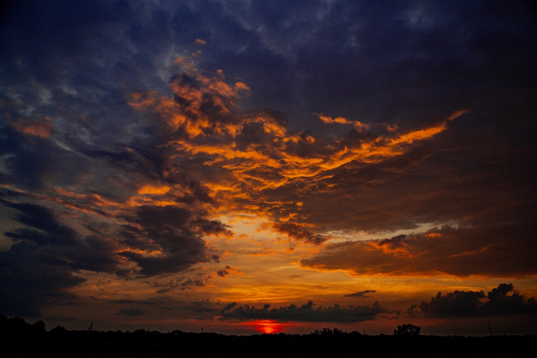 Dynamic Sunset Nature Photo on Canvas, Modern Wall Art, Canvas Wall ...