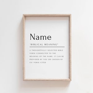 Name Definition Sign, Custom Print, Christian Name Meaning With Bible ...