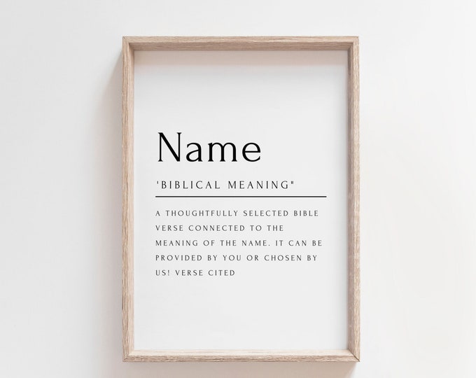 Name Meaning Print Personalized Name Print With Character Traits ...