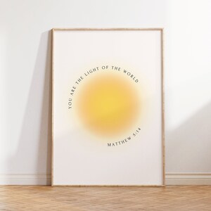 Be the Light, Matthew 5:14, Scripture Art Print, Modern Christian Wall ...