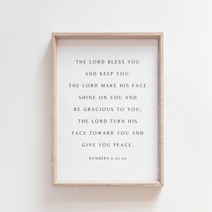 The Lord's Blessing, Numbers 6:24-26, Typography Christian Art Print ...