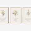 Christian Floral Set of 3, Bible Verse Wall Poster Set, Yellow ...