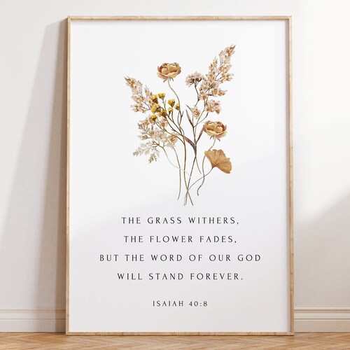 ISAIAH 40:8 Digital Download Floral Christian Wall Art - Etsy