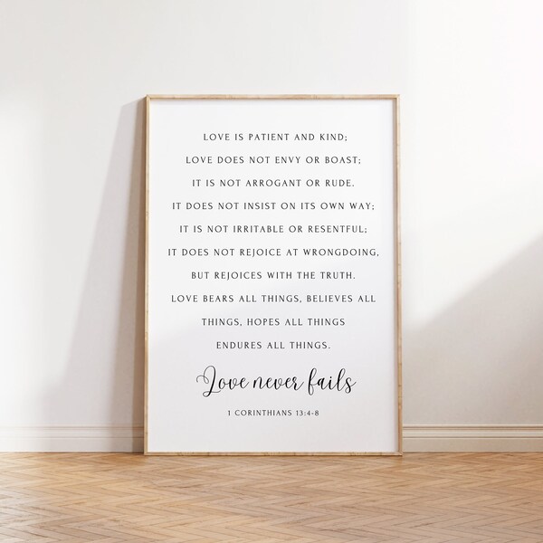 1 Corinthians 13 4 8 - Etsy