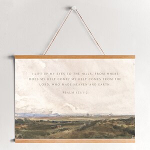 Psalm 121 Christian Wall Art, Wooden Hanging Sign, Horizontal Bible ...