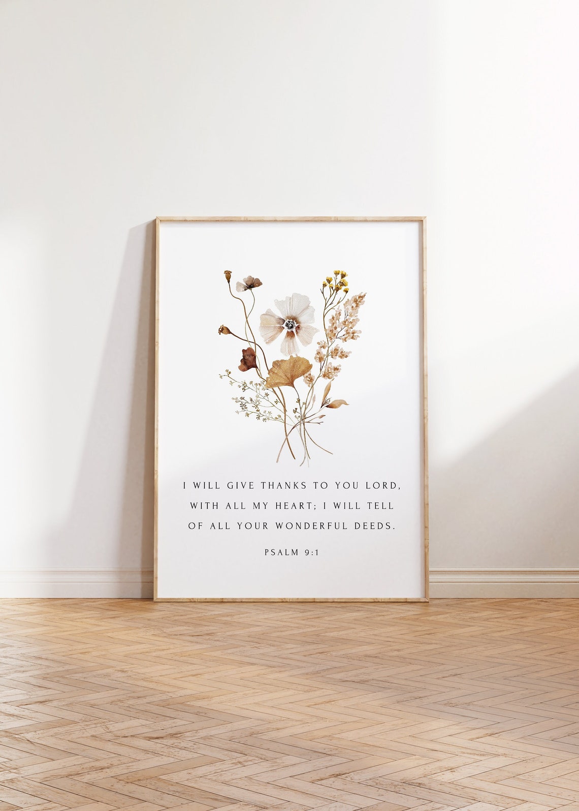 Fall Christian Wall Art Give Thanks Psalm 9:1 Fall - Etsy