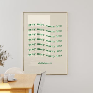 PRAY MORE, Modern Christian Wall Art, Bible Verse Print, Aesthetic ...