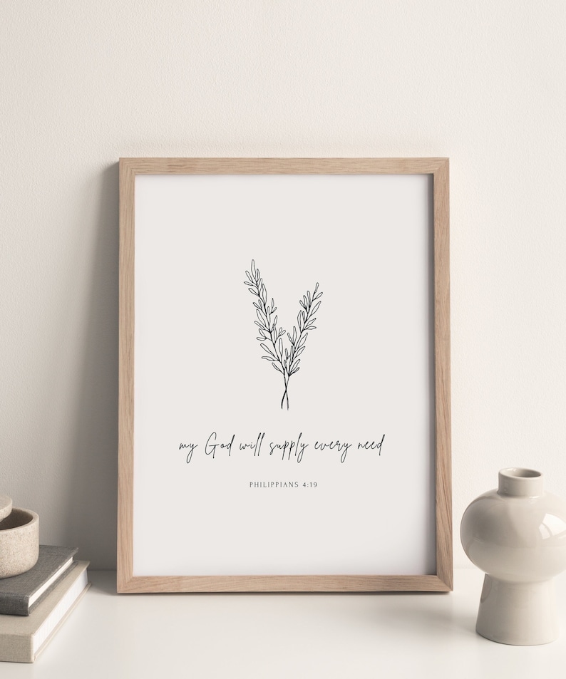 Philippians 4:19 Scripture Printable Modern Christian Wall - Etsy