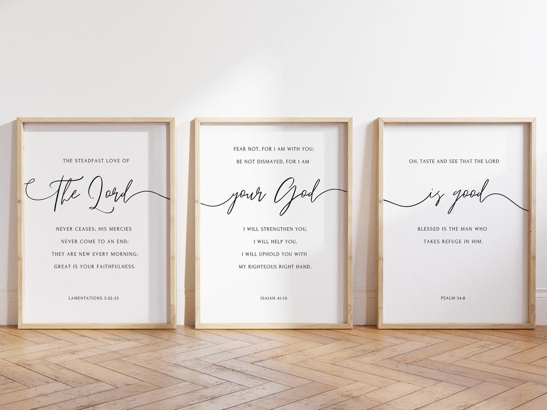 Bible Verse Wall Art Set of 3, the Lord Your God is Good, Minimal ...