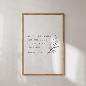 ROMANS 8:28, Modern Bible Verse Wall Art, Minimal Christian Decor ...