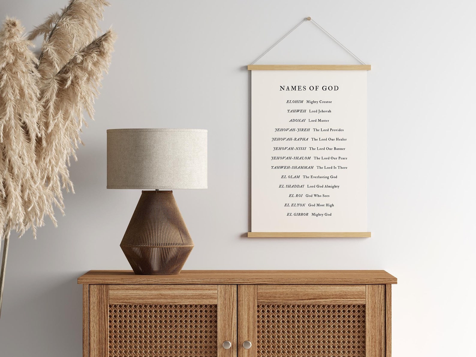 Hebrew Names of God, Christian Hanging Sign, Framed Bible Verse Wall ...