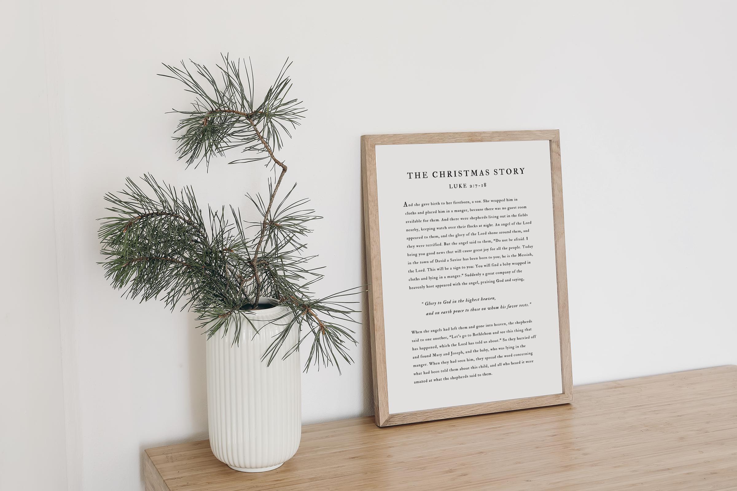 The Story of Christmas, Christian Wall Art, Luke 2:7-18, Nativity Bible ...