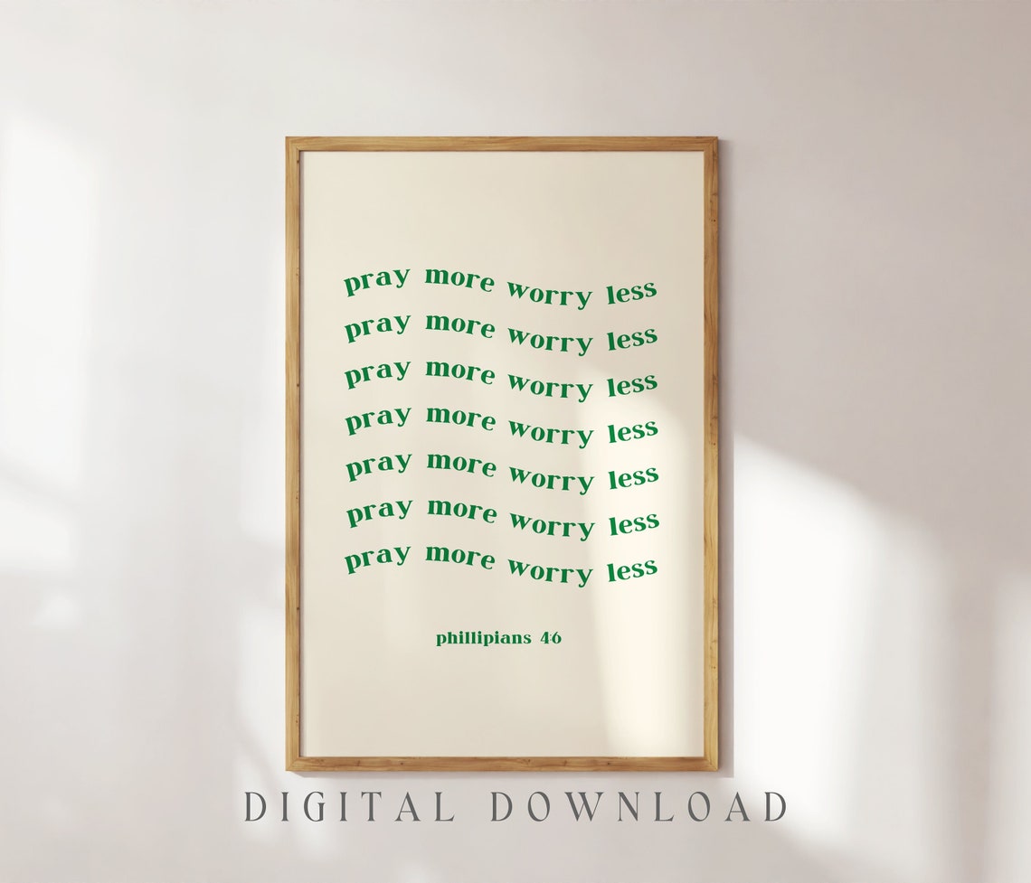 PRAY MORE Modern Christian Wall Art Bible Verse Print - Etsy
