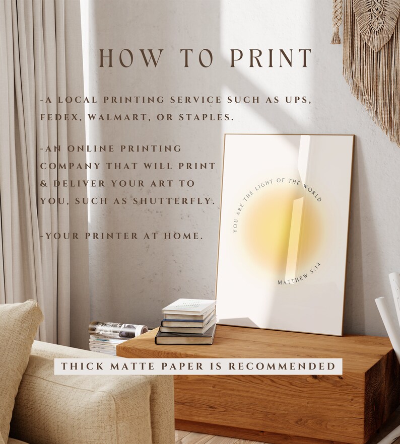 Printable Art Matthew 5:14 Aesthetic Christian Poster Print - Etsy