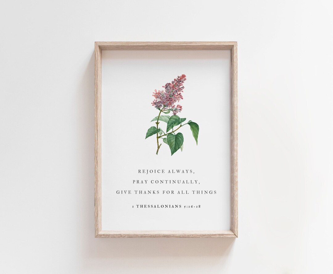Floral Christian Wall Art, Rejoice Always, 1 Thess 5:16, Modern ...