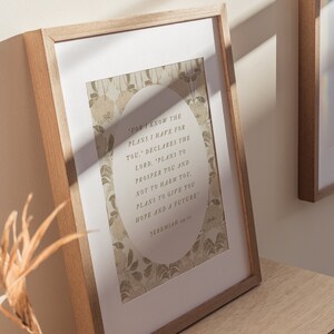 Christian Wall Art, Jeremiah 29:11, Vintage Floral Pattern Art, Bible ...