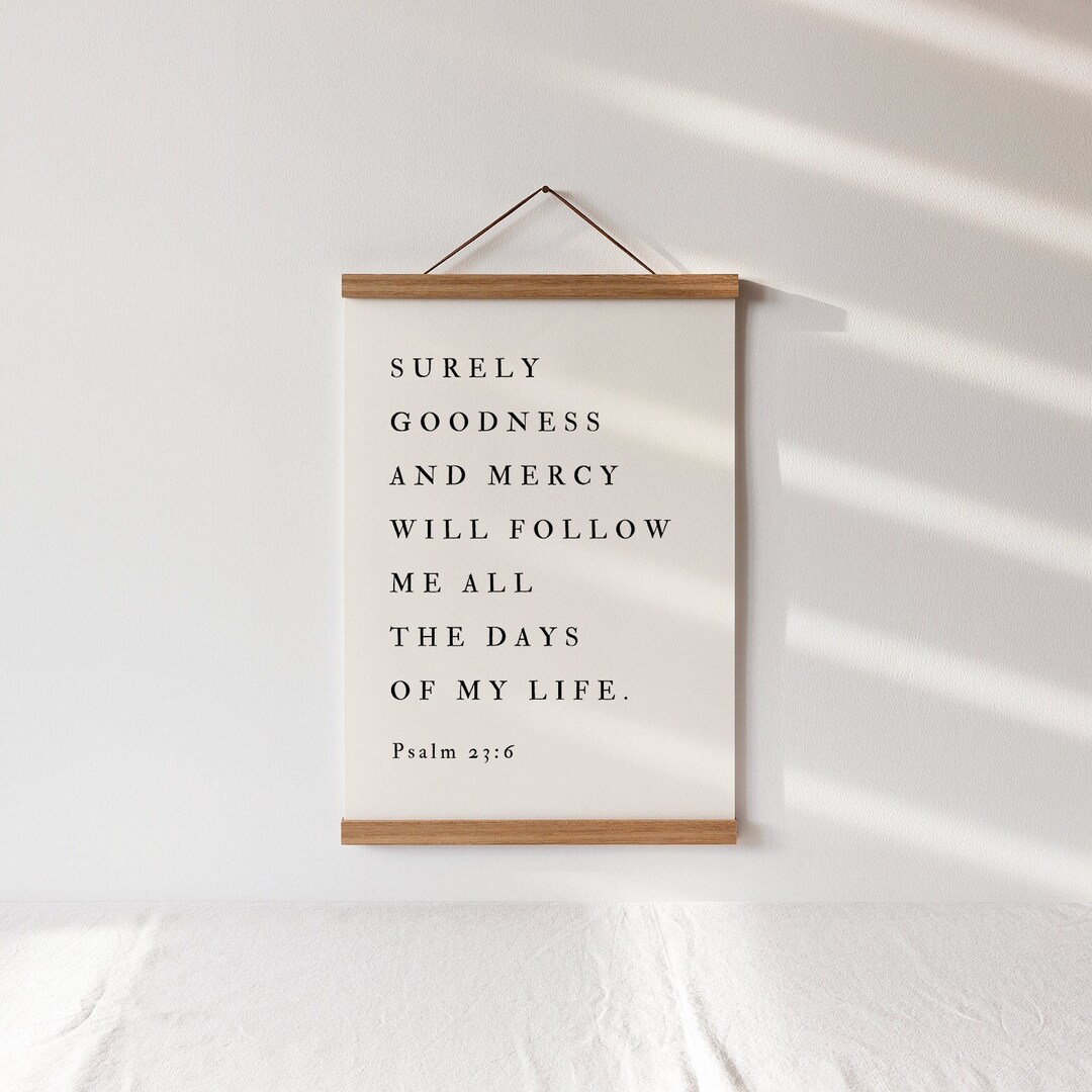 Psalm 23 Wooden Hanging Sign, Christian Living Room Decor, Minimal ...