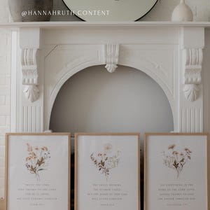 Floral Bible Verse Print Set, Christian Home Decor (set of 3) - Etsy