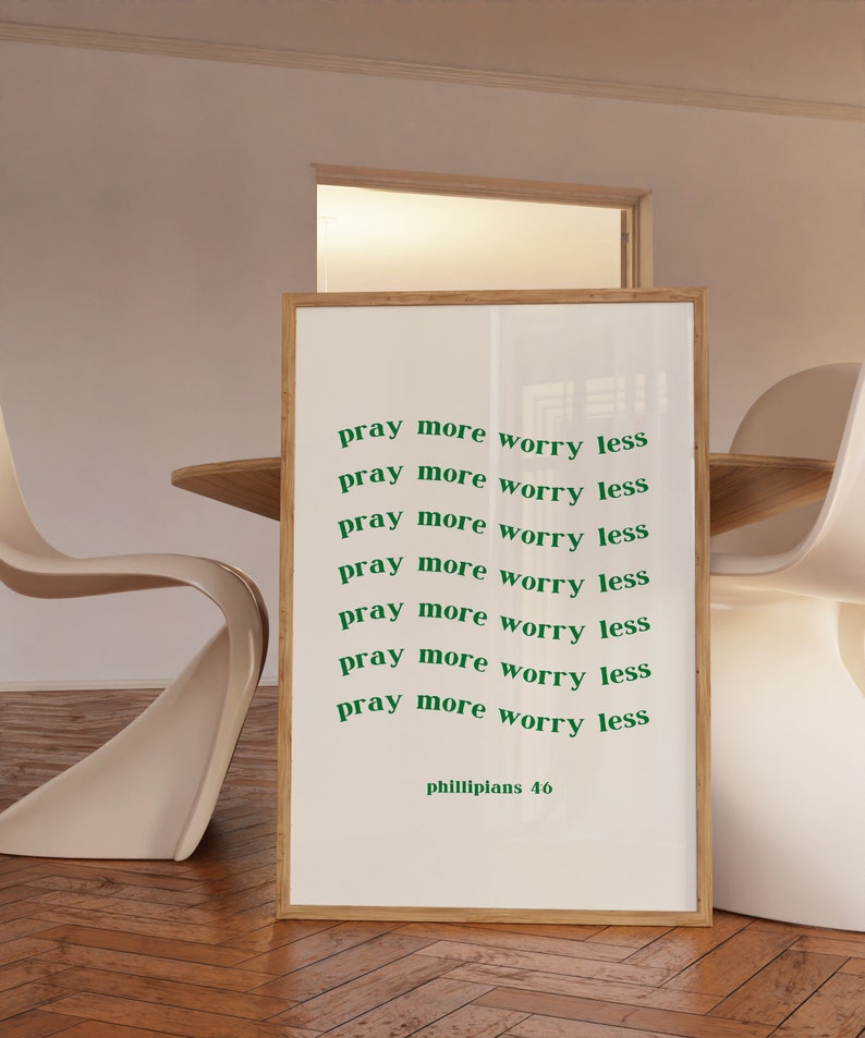 PRAY MORE Modern Christian Wall Art Bible Verse Print - Etsy