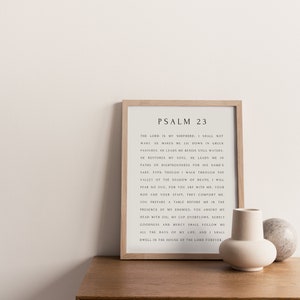 Christian Wall Art, Psalm 23, the Lord is My Shepherd, Minimal Bible ...
