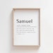 Name Definition Sign, Custom Print, Christian Name Meaning With Bible ...