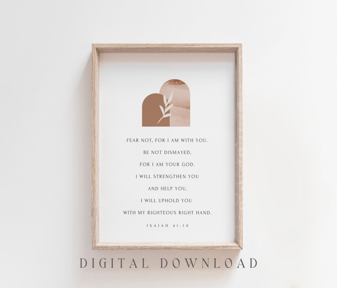 Printable Christian Wall Art, Isaiah 41:10, Bible Verse Digital Print ...