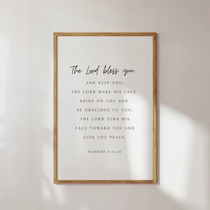 THE LORD'S BLESSING, Numbers 6:24-26, Digital Print, Christian Wall Art ...