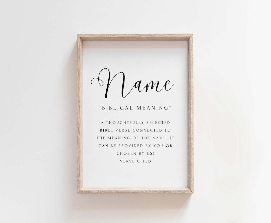 Custom Baby Name Meaning Art, Personalized Biblical Name Definition ...